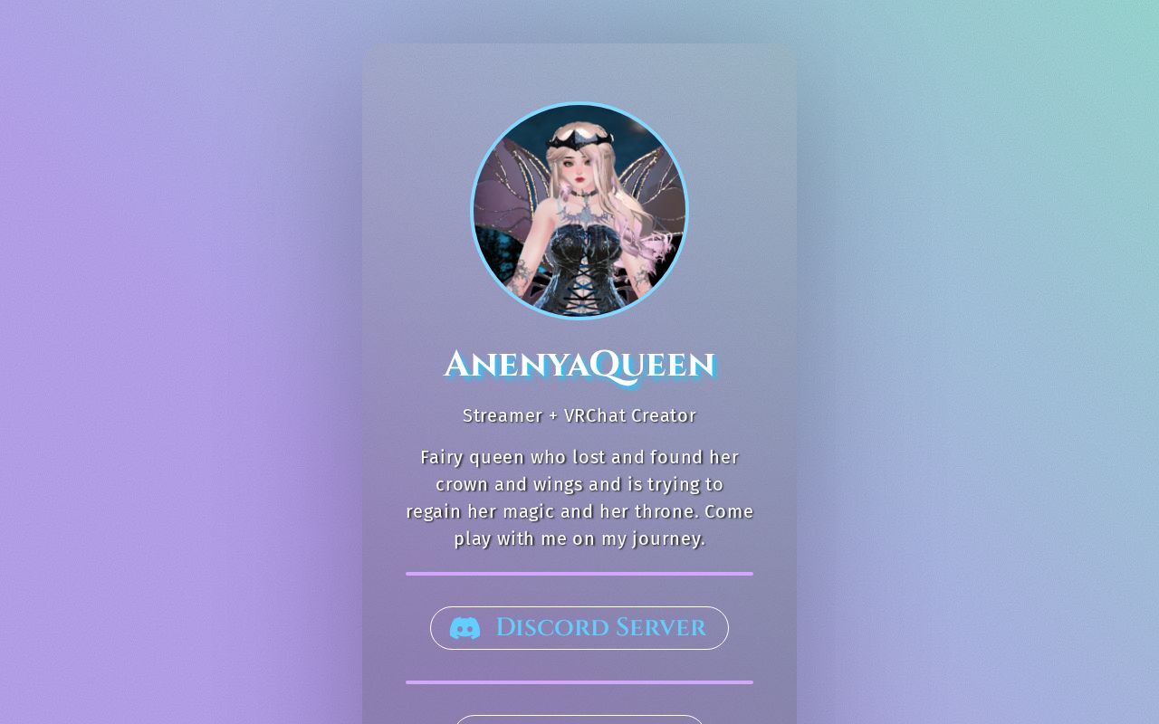 AnenyaQueen | 18+ Fairy Queen Vtuber | VRChat Creator